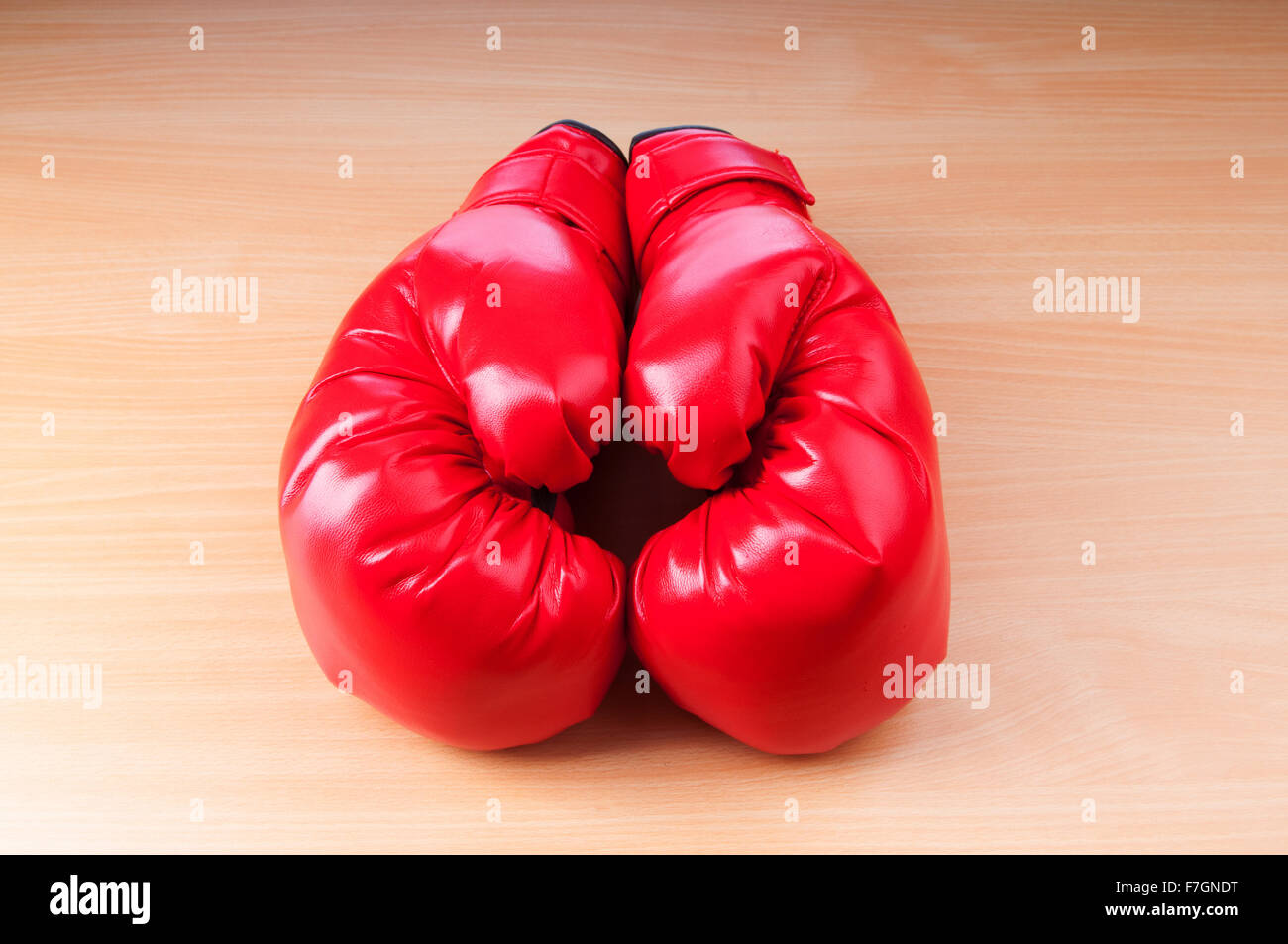 Boxing gloves on the table Stock Photo - Alamy