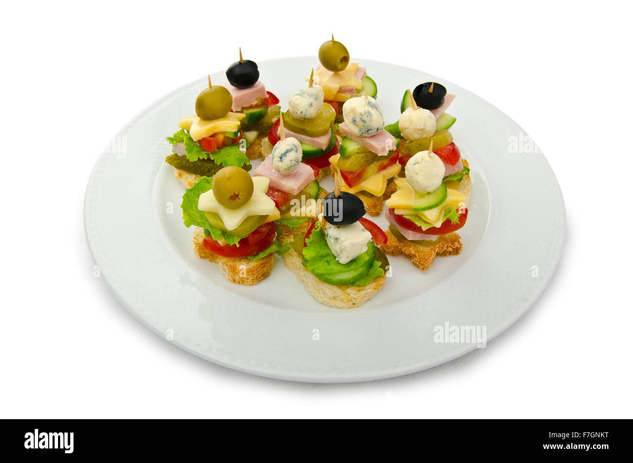 Selection of various canape Stock Photo - Alamy
