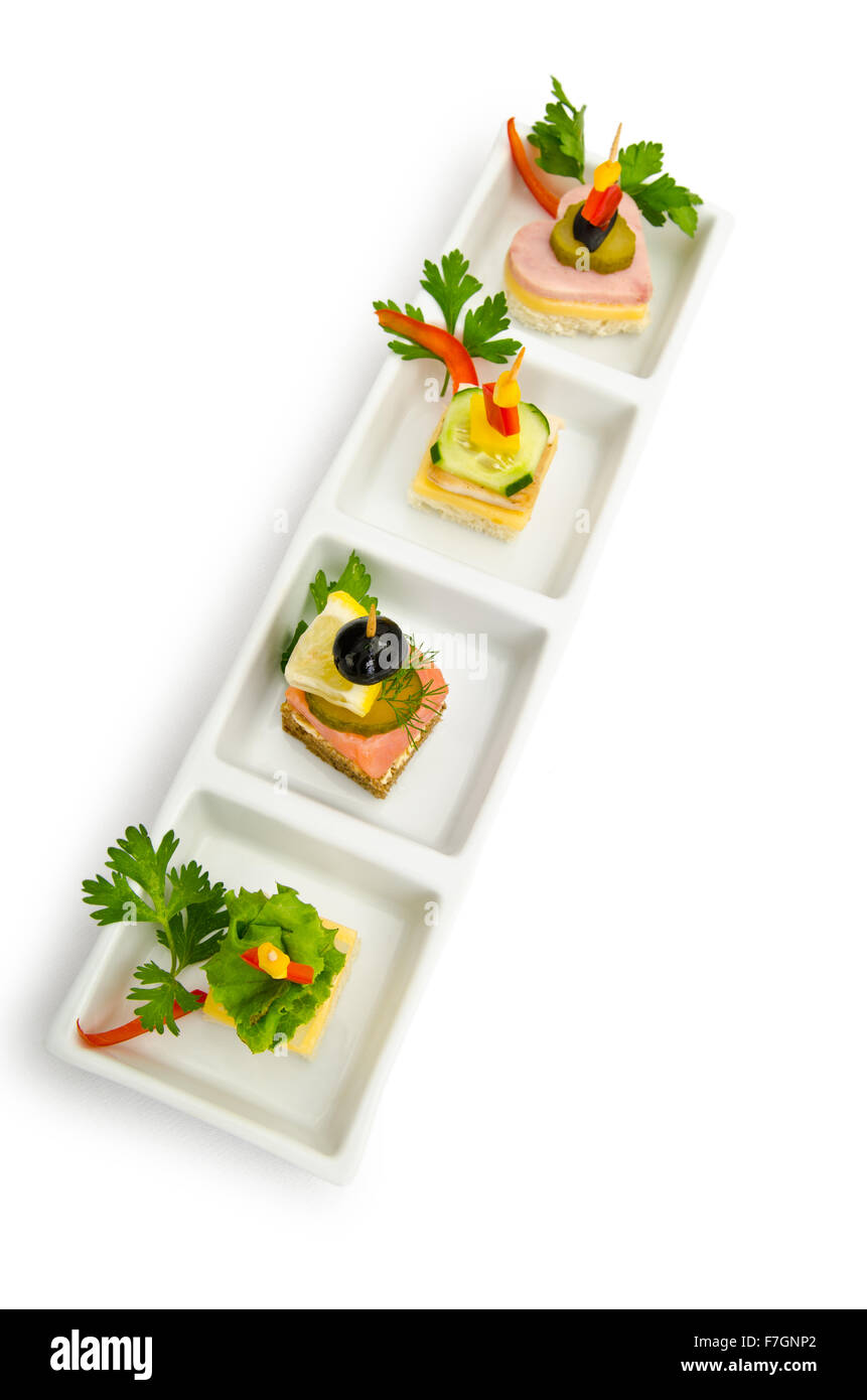 Selection of various canape Stock Photo - Alamy