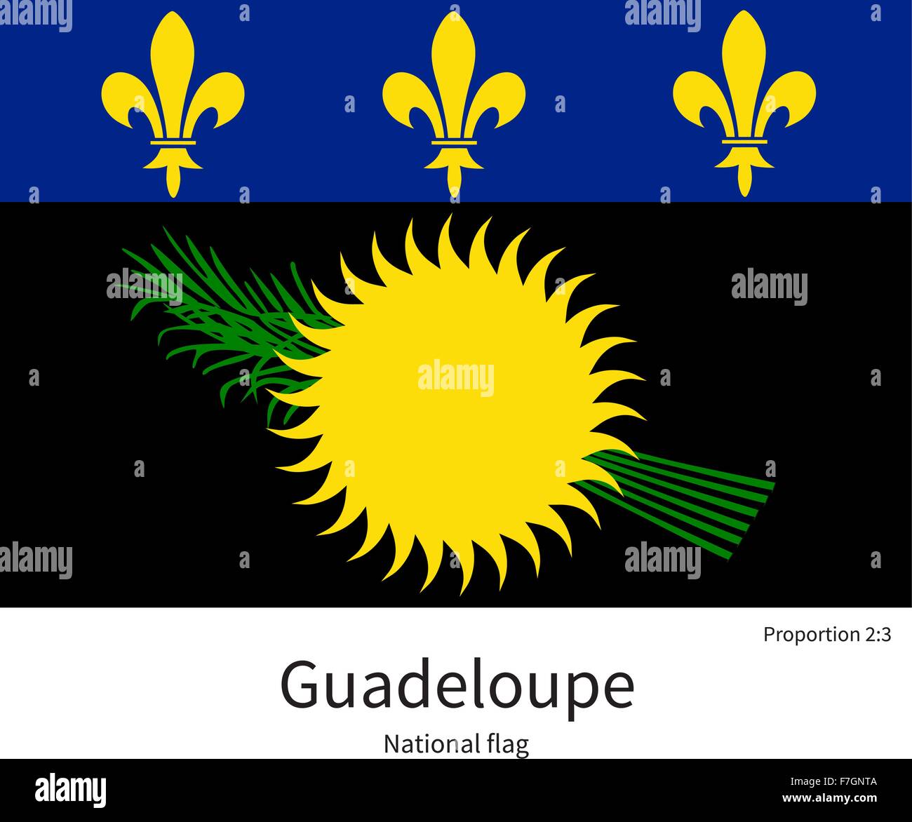 Official flag of guadeloupe Stock Vector Images - Alamy