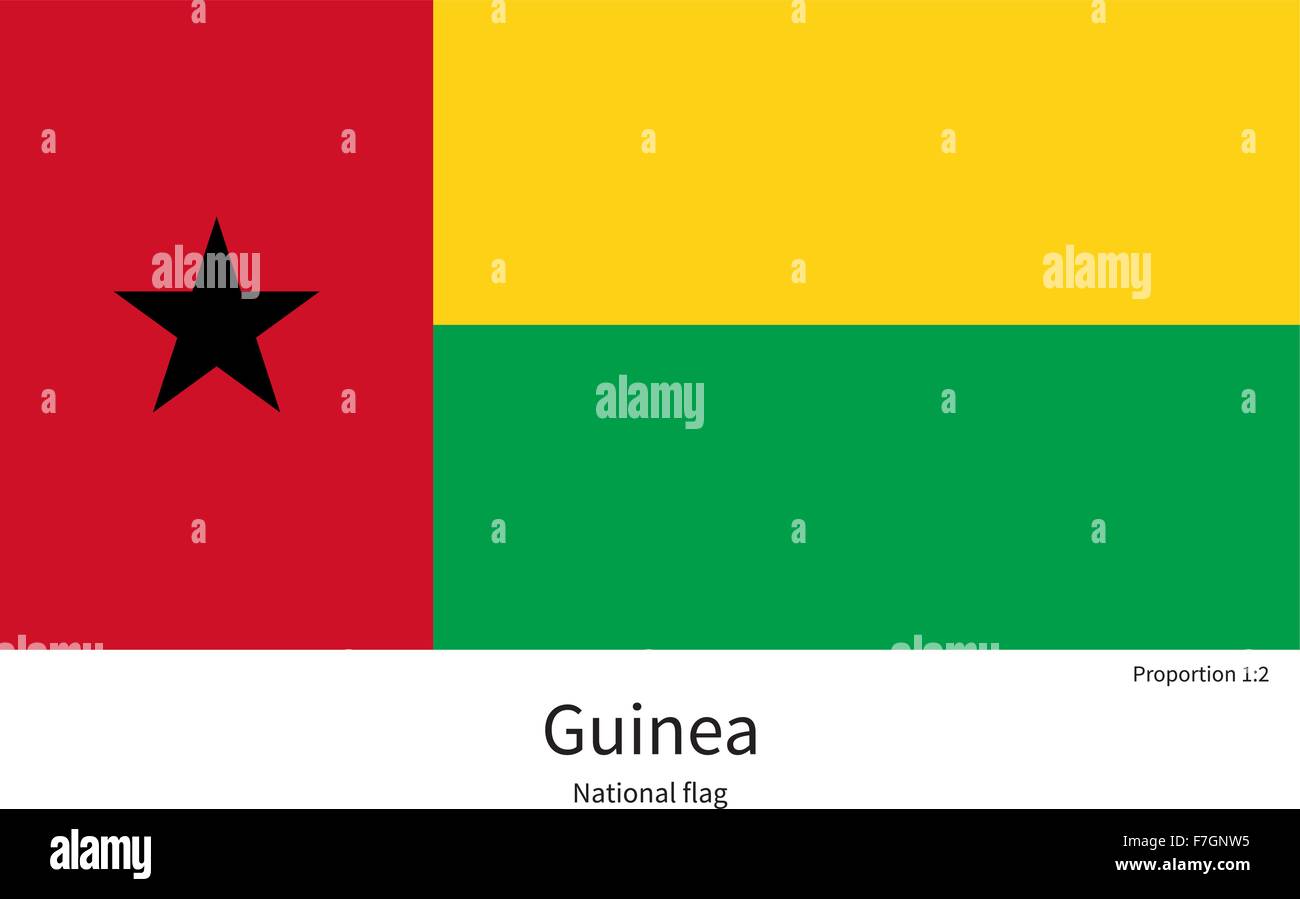 National flag of Guinea with correct proportions, element, colors Stock ...