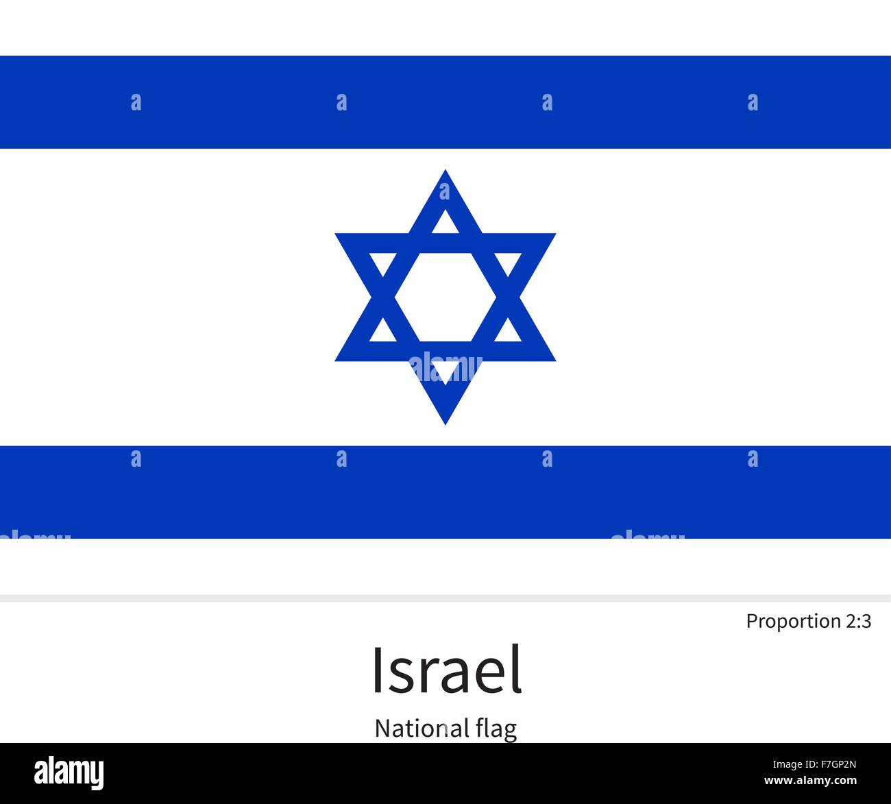 National flag of Israel with correct proportions, element, colors Stock ...