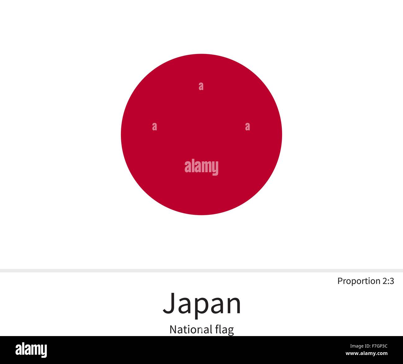 National flag of Japan with correct proportions, element, colors Stock ...
