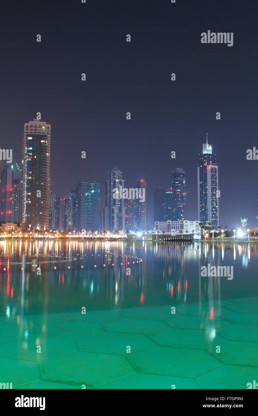 Dubai view at night time Stock Photo - Alamy