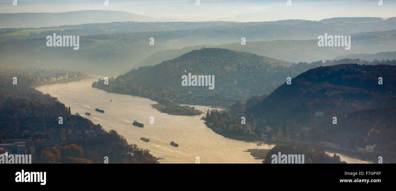 before the Rhine scenery, Rhine Valley, Rhine, colorful fall foliage ...