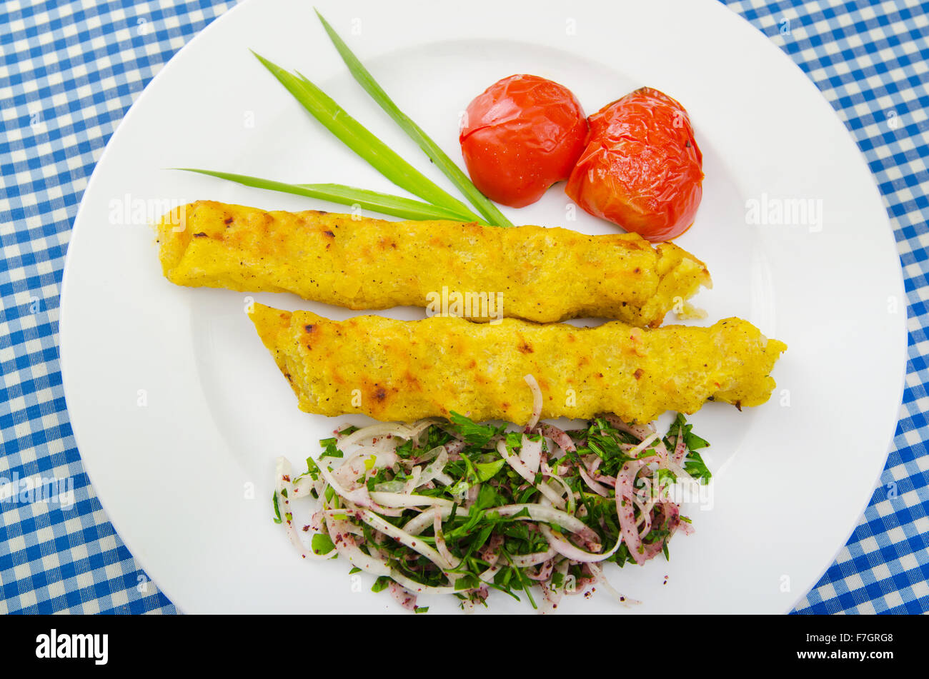 Traditional azeri kebab made with mashed potato Stock Photo - Alamy
