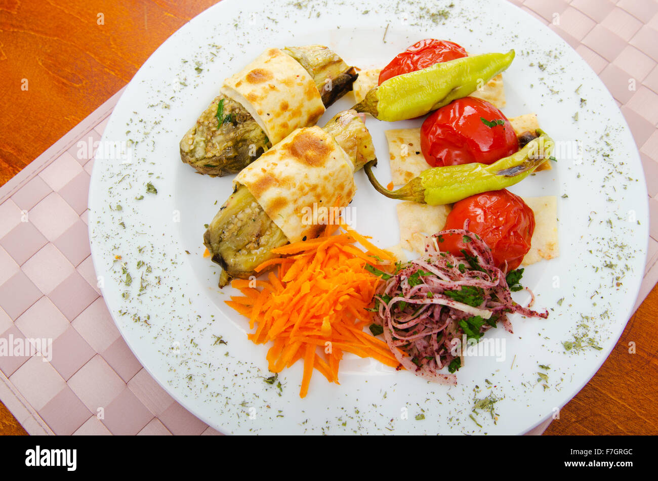 Grilled vegetables served in the plate Stock Photo - Alamy