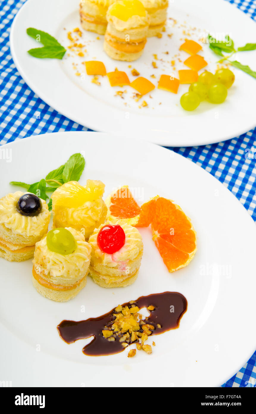 Tasty sweets in the plate Stock Photo - Alamy