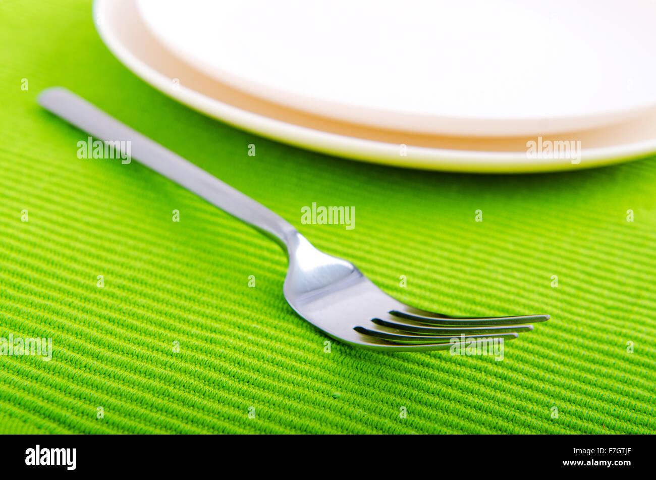 Empty plate with utensils Stock Photo - Alamy