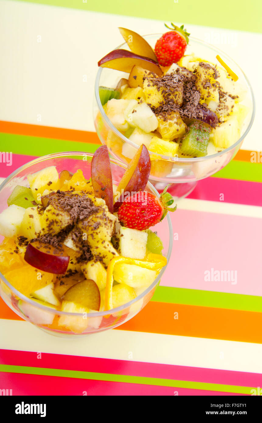 Fruit dessert in the plate Stock Photo - Alamy