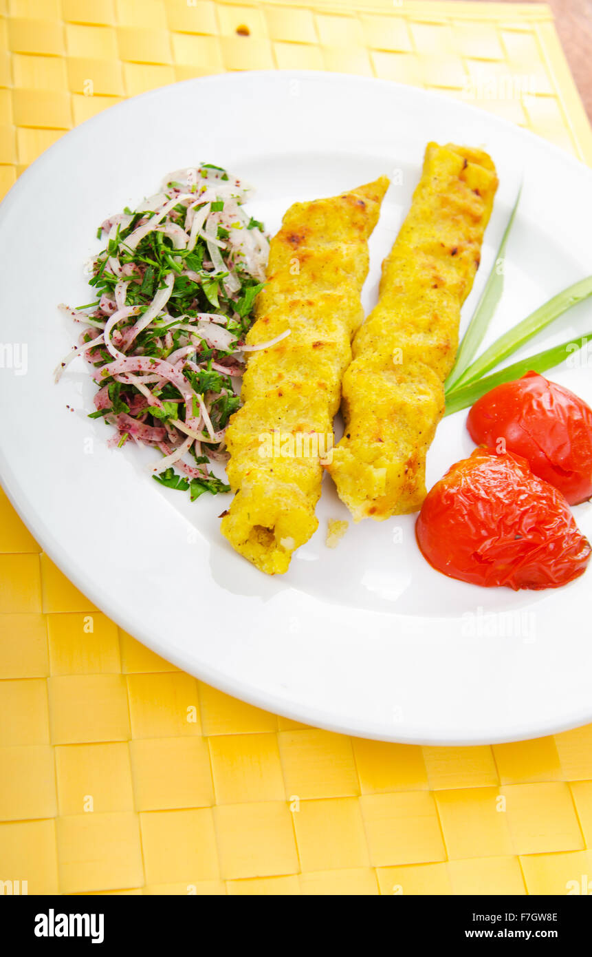 Traditional azeri kebab made with mashed potato Stock Photo - Alamy