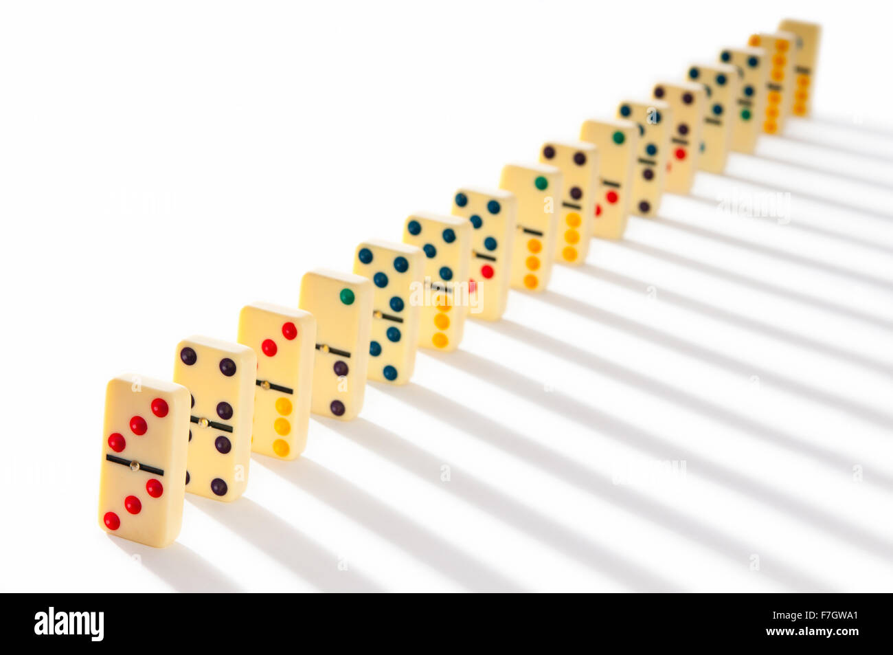 Domino effect with many pieces Stock Photo - Alamy