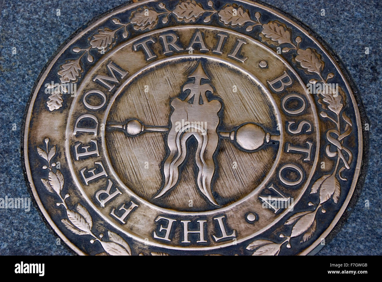 Trail marker, Freedom Trail, Boston National Historic Park, Boston ...