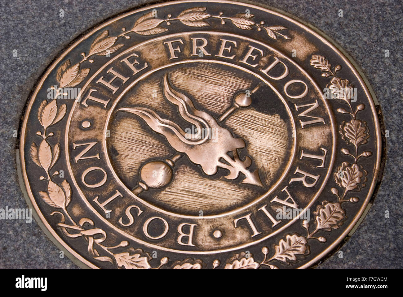 Trail marker, Freedom Trail, Boston National Historic Park, Boston ...