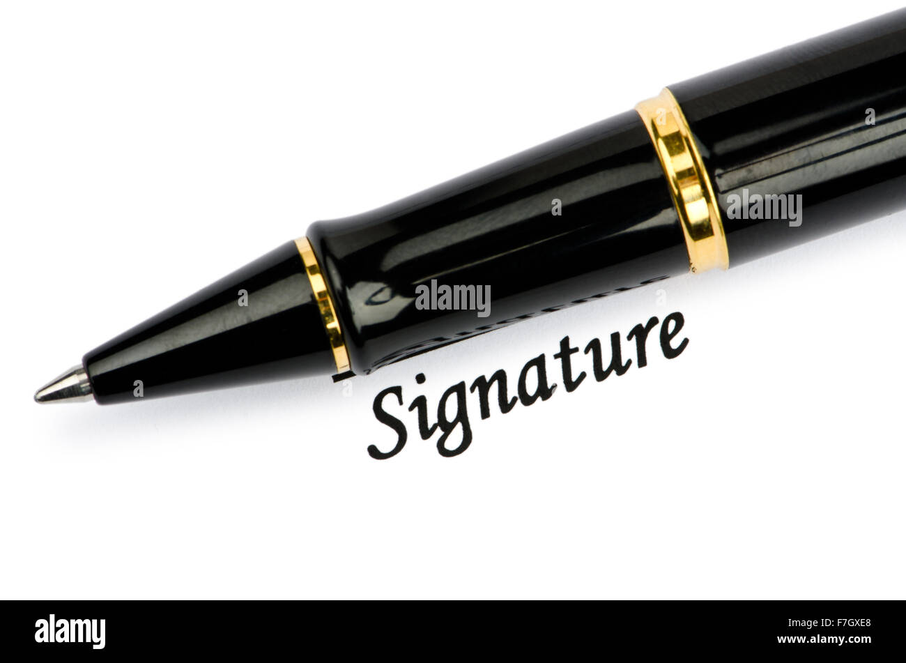Pen and signature isolated on white Stock Photo - Alamy