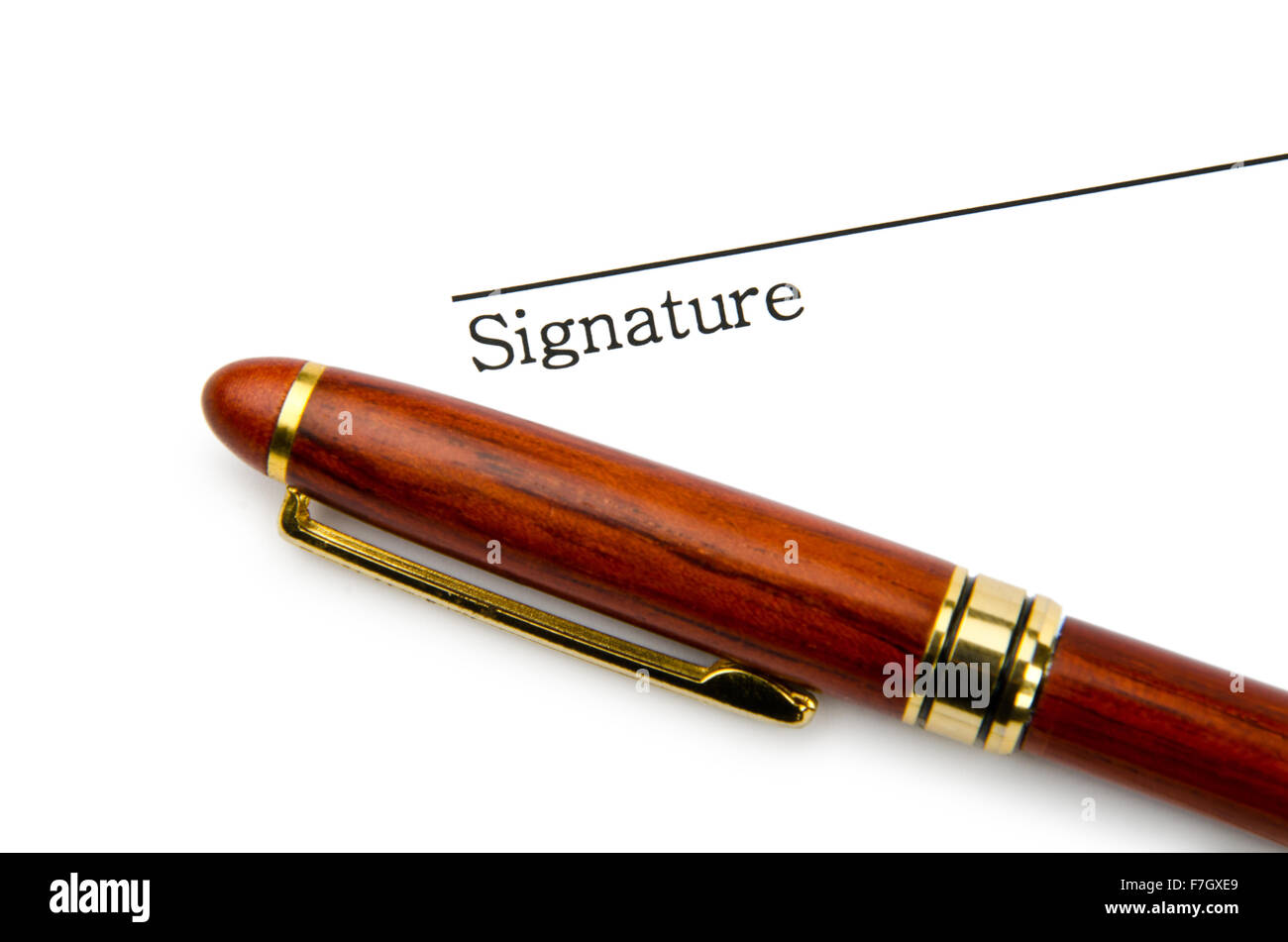 Pen and signature isolated on white Stock Photo - Alamy