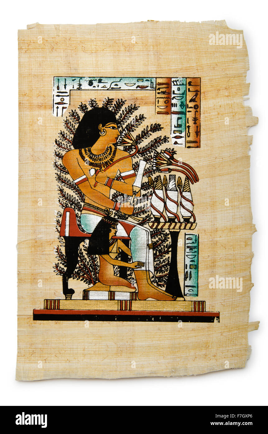 Egyptian hieroglyphics and papyrus Cut Out Stock Images & Pictures - Alamy