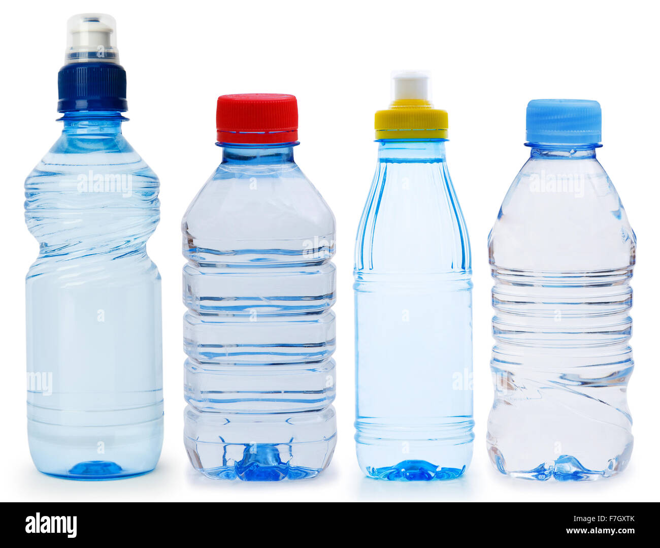 Many water bottles isolated on white Stock Photo - Alamy
