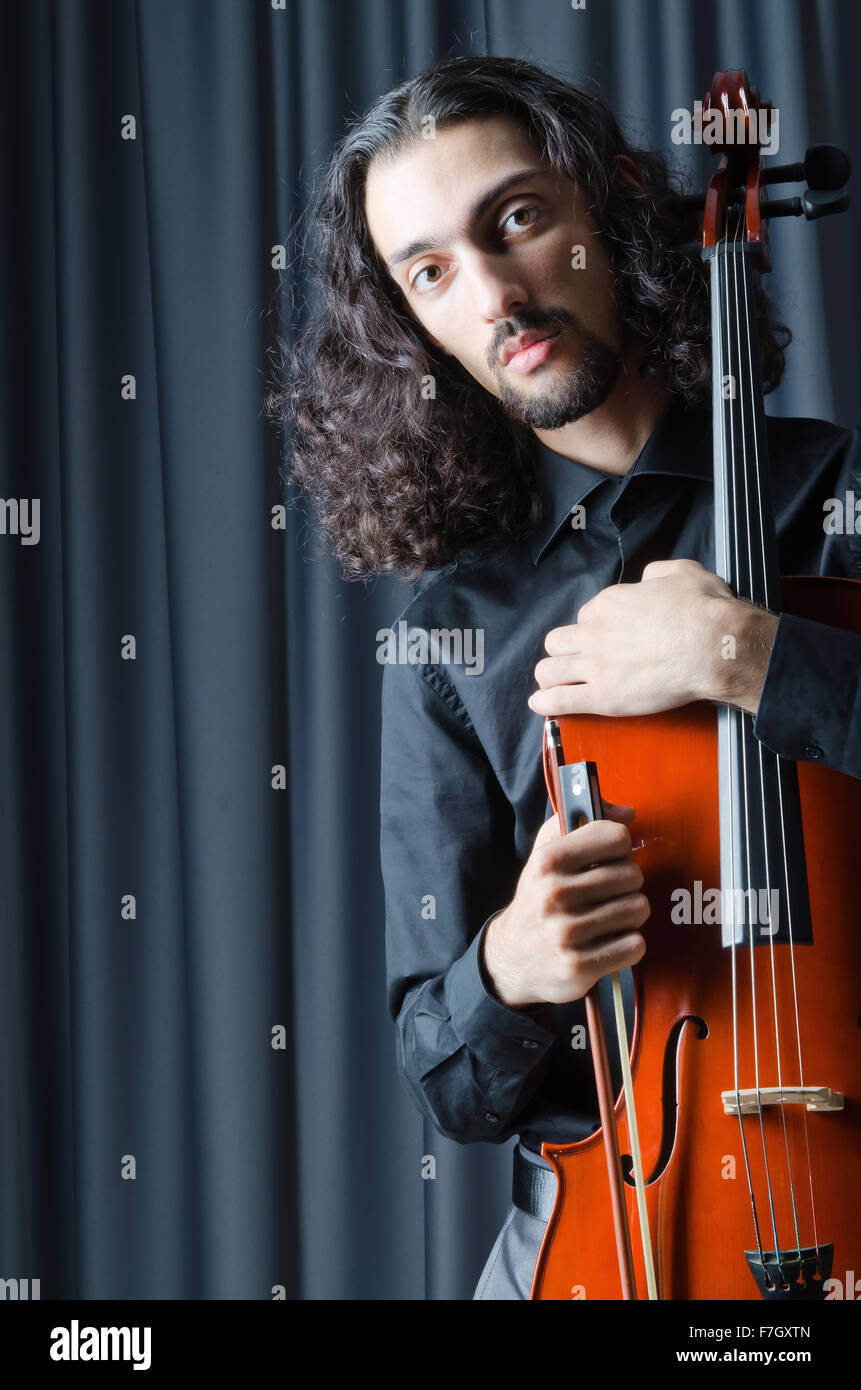 Man playing the cello Stock Photo - Alamy