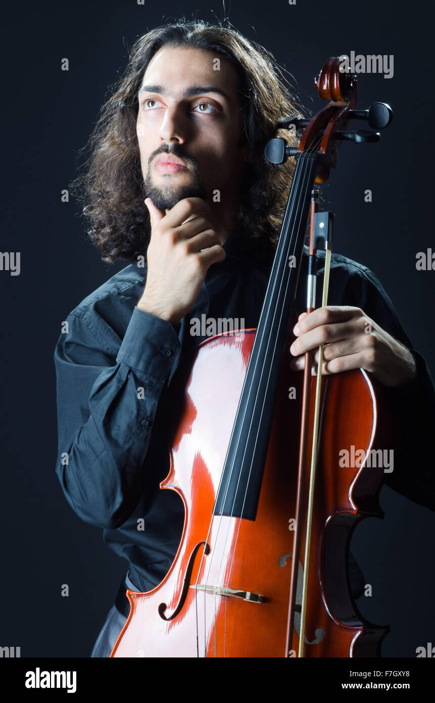 Man playing the cello Stock Photo - Alamy