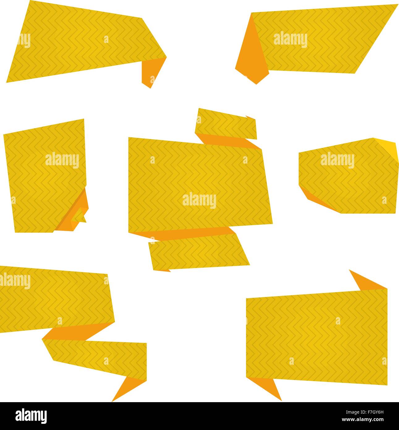 Set of color flat paper banners in the form of strips with different ...