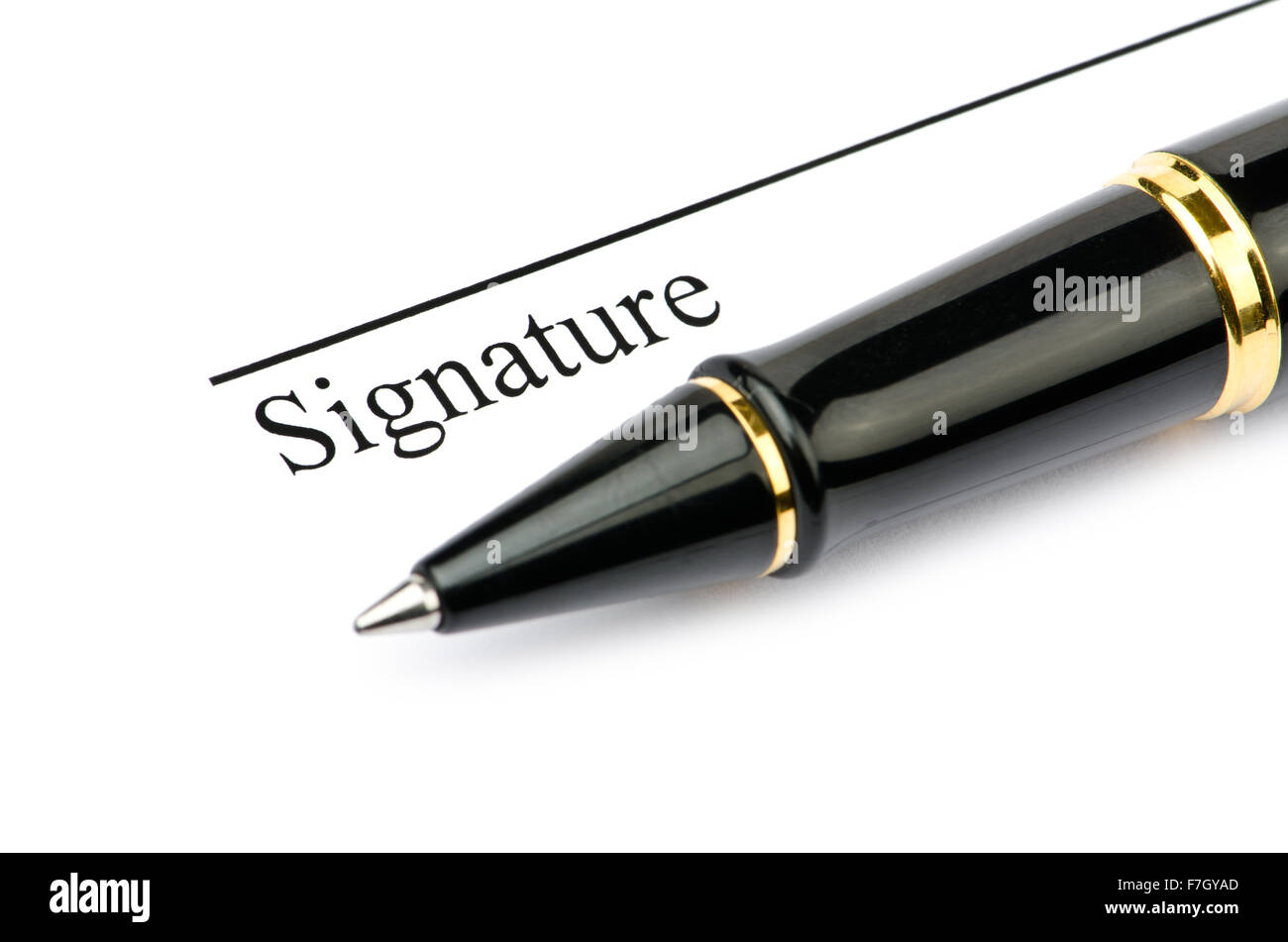 Pen and signature isolated on white Stock Photo - Alamy