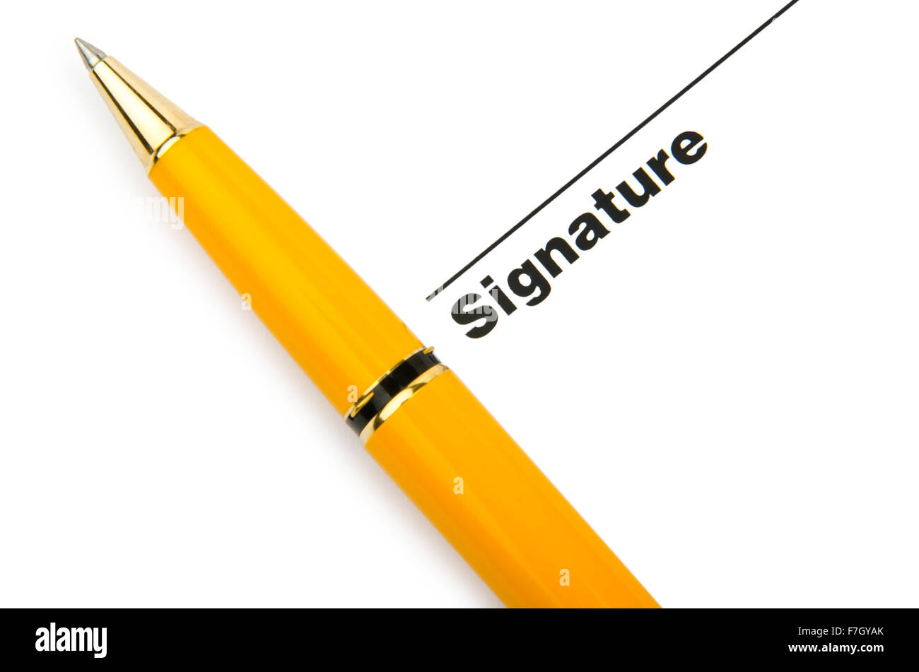 Pen and signature isolated on white Stock Photo - Alamy