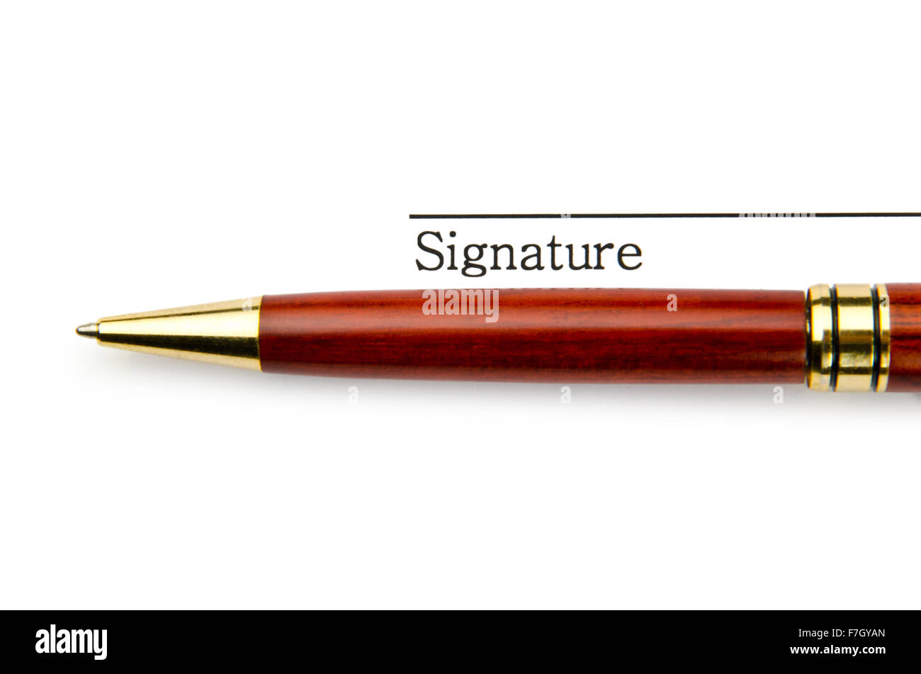 Pen and signature isolated on white Stock Photo - Alamy