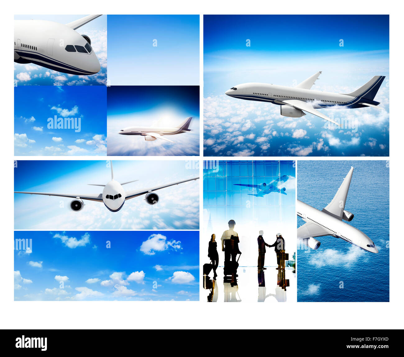 Airplane Skyline Horizon Flight Cloud Concept Stock Photo - Alamy