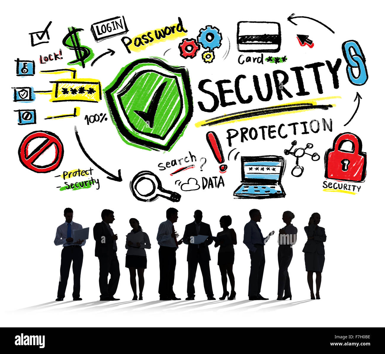 Business People Discussion Security Protection Information Concept ...
