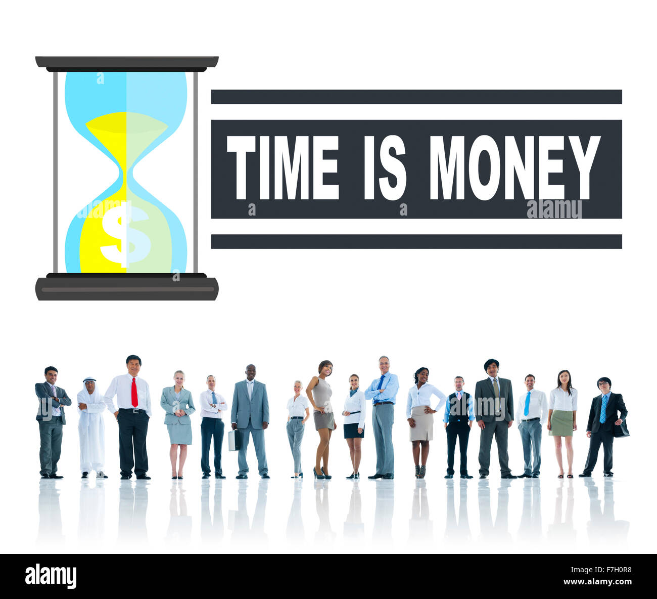 Time Money Hour Glass Business People Concept Stock Photo - Alamy