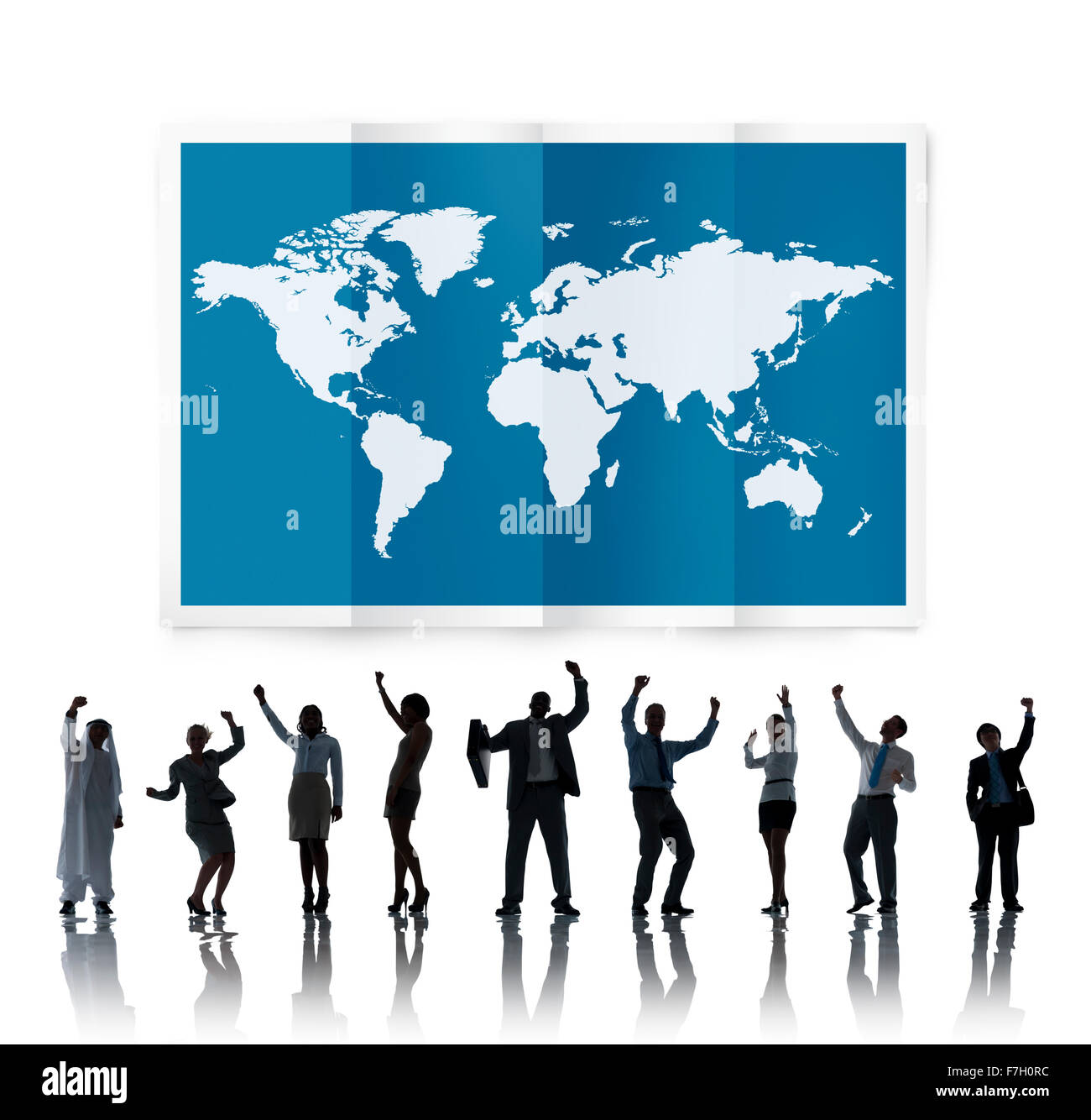 Silhouette International Globalization Business High Resolution Stock ...