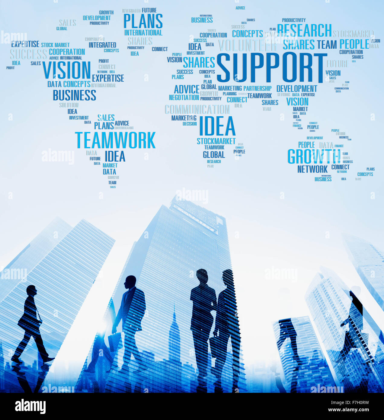 Support Idea Plans Vision Buiness Growth Global Concept Stock Photo - Alamy