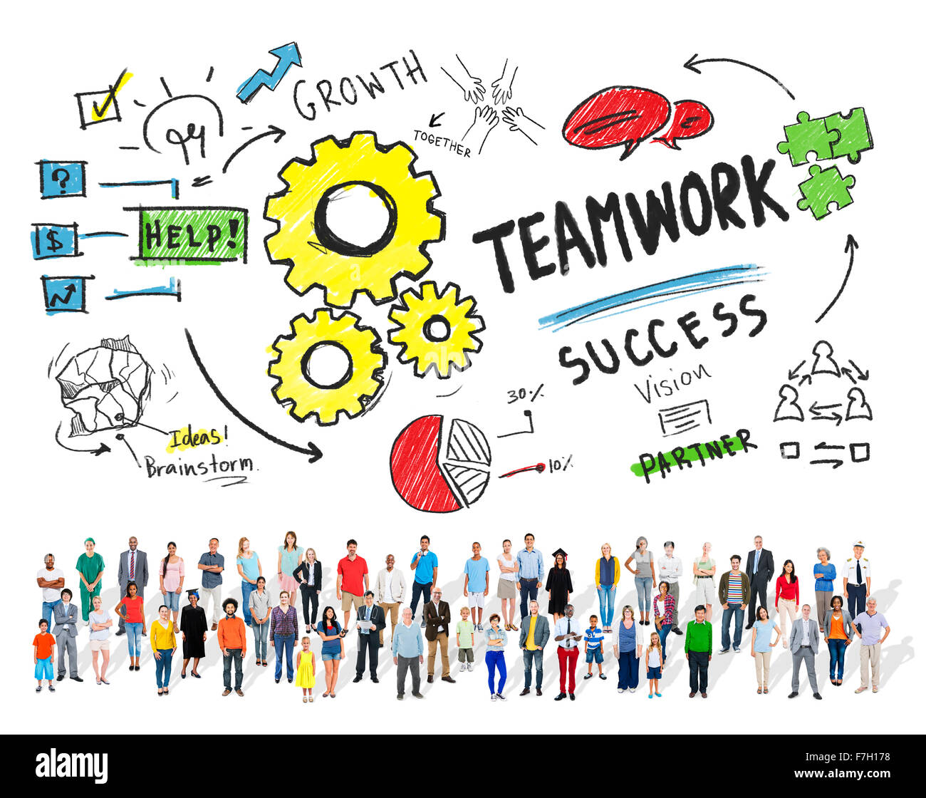 Teamwork Team Together Collaboration People Diversity Community Concept ...