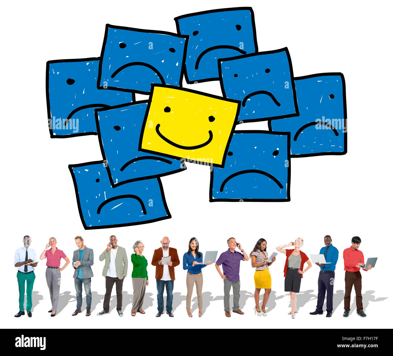Smiley Outstanding Positive Happiness Contrast Concept Stock Photo - Alamy