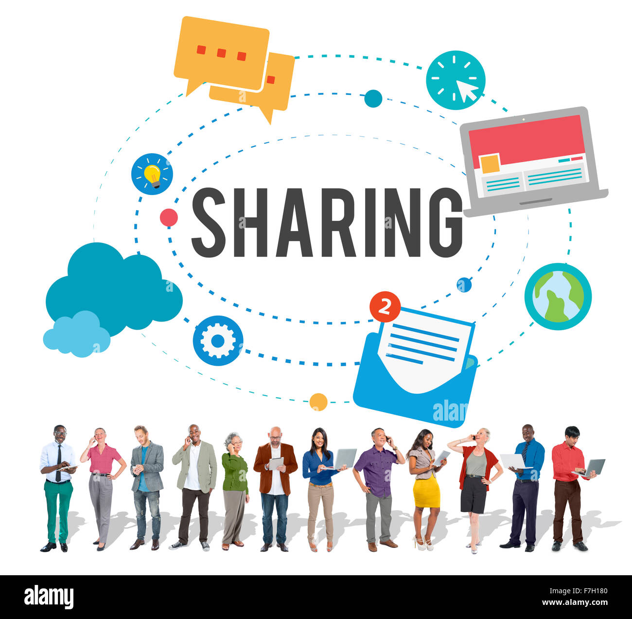 Sharing Global Communication Technology Feedback Concept Stock Photo ...