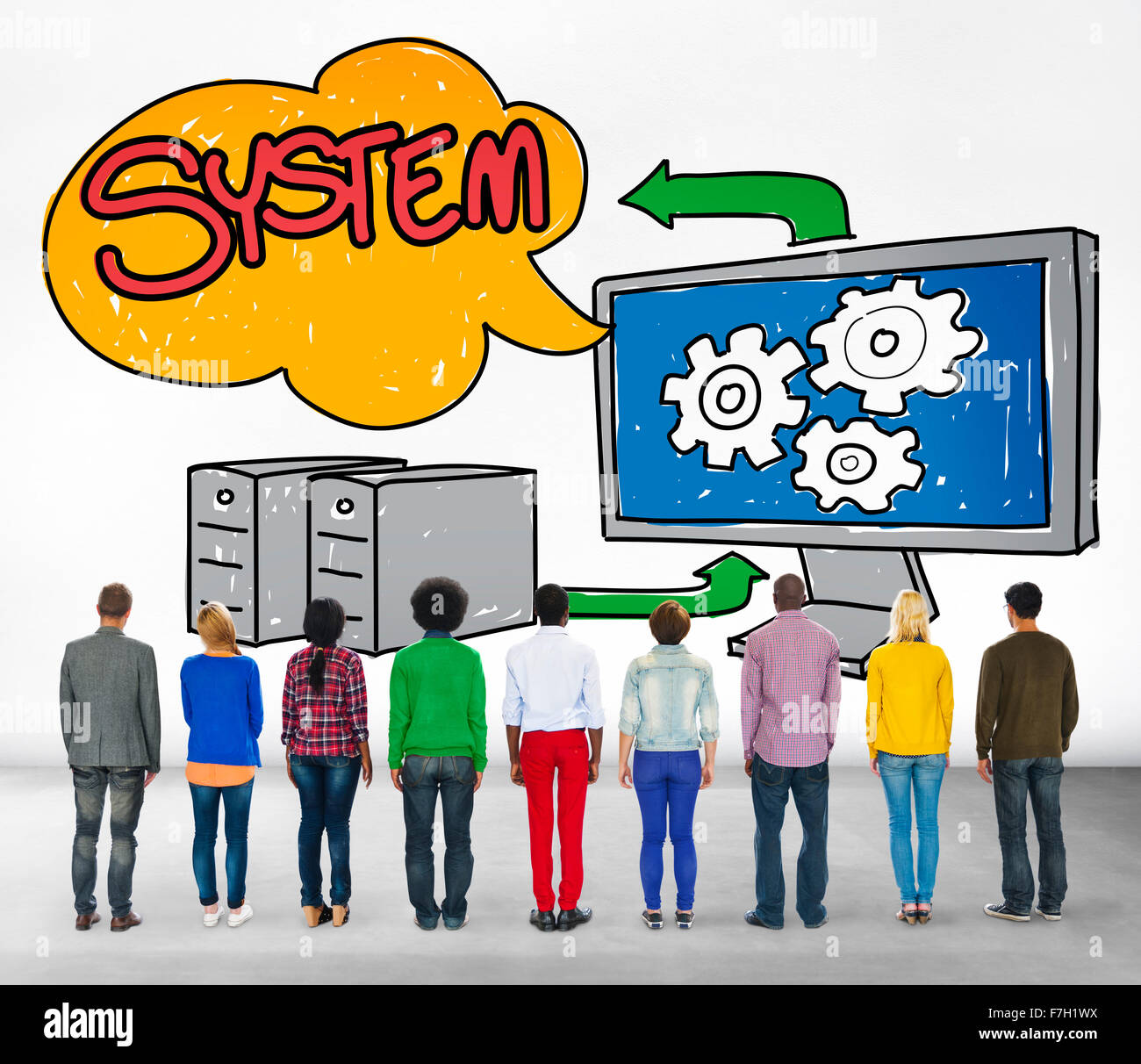 System Connection Technology Data Networking Concept Stock Photo - Alamy