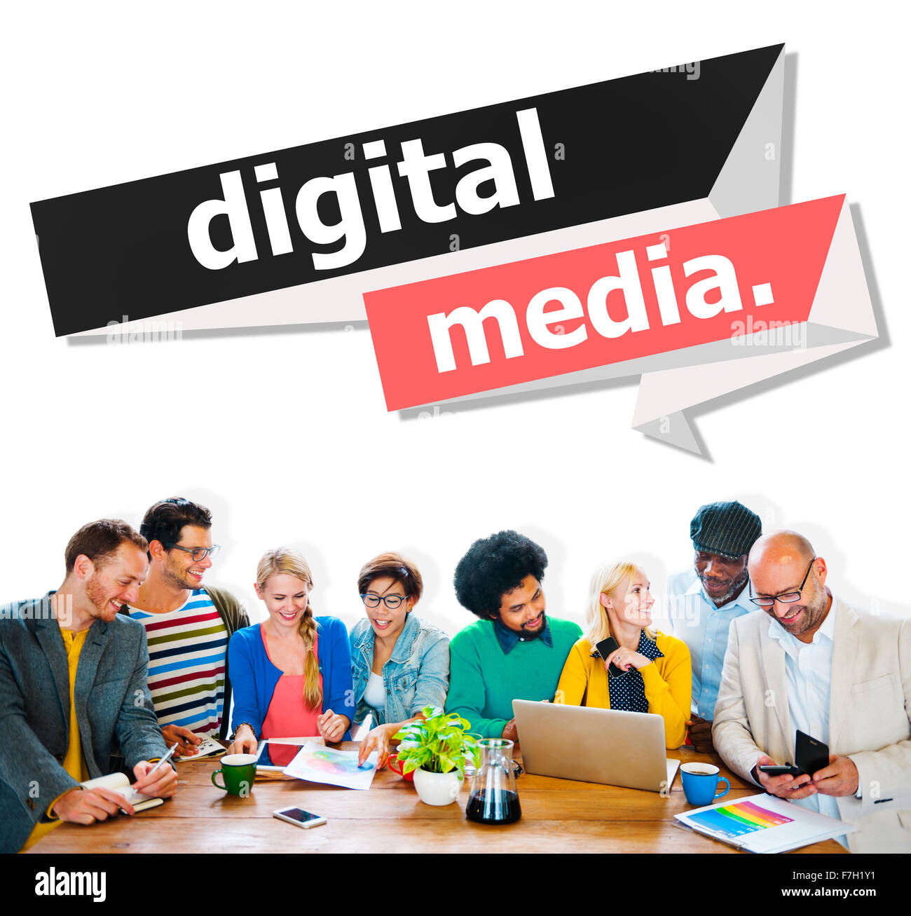 Digital Media Content Share Technology Concept Stock Photo - Alamy