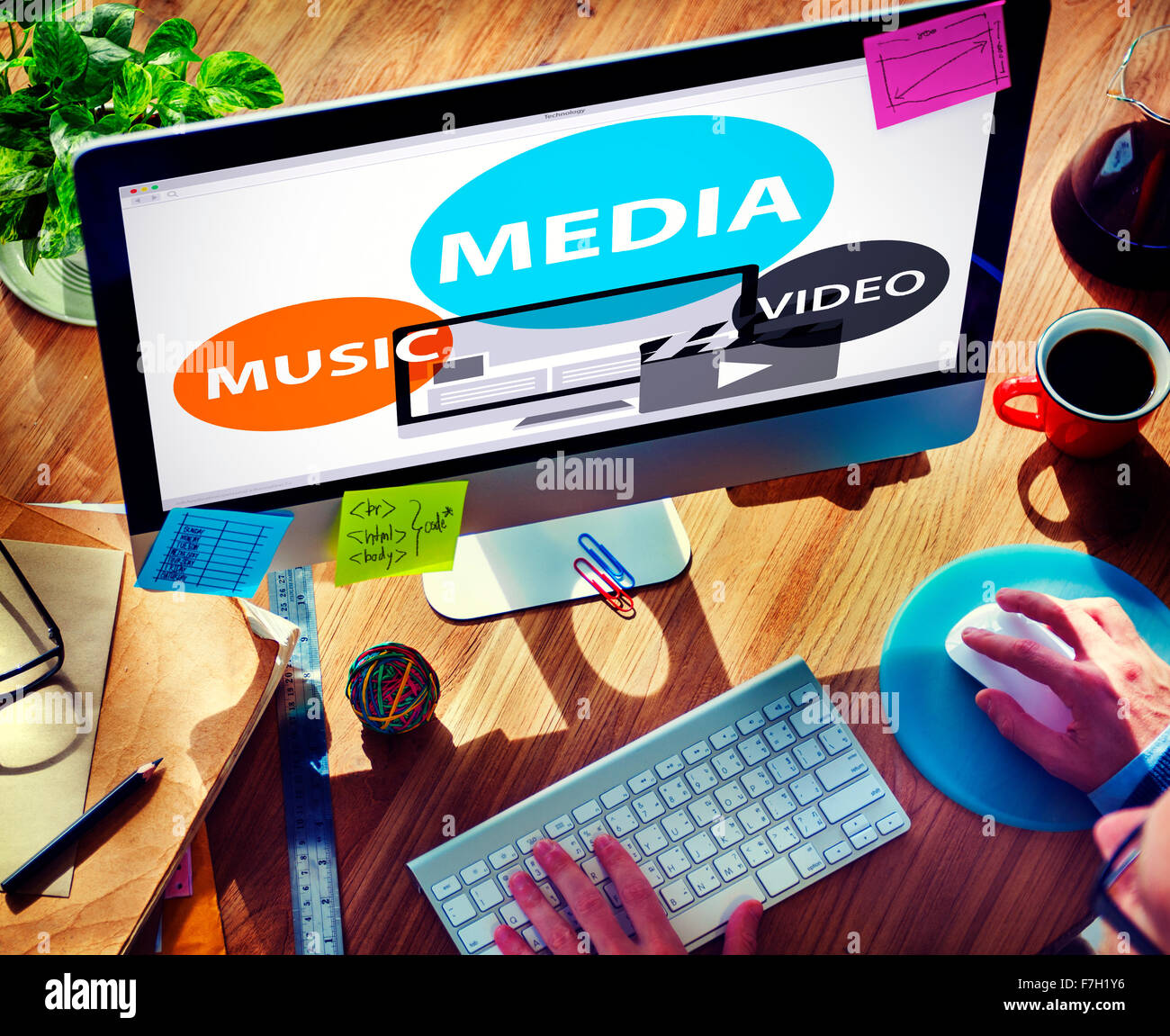 Media Music Video Technology Communication Concept Stock Photo - Alamy