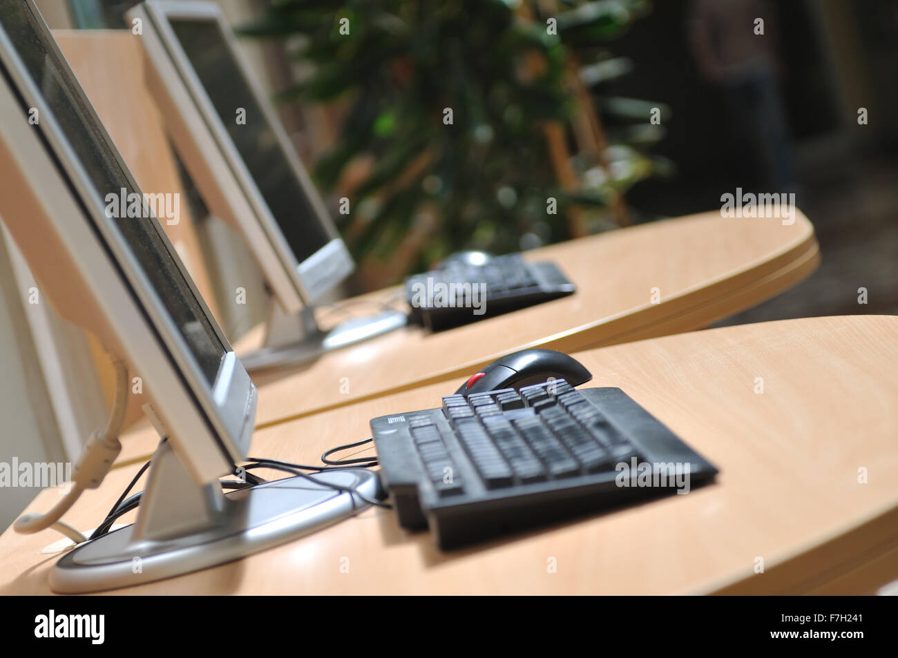 brand new computer with tft monitor in modern classroom at school Stock ...