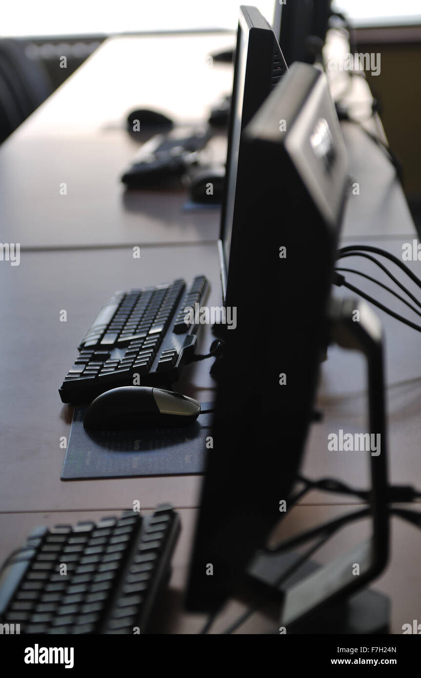 brand new computer with tft monitor in modern classroom at school Stock ...