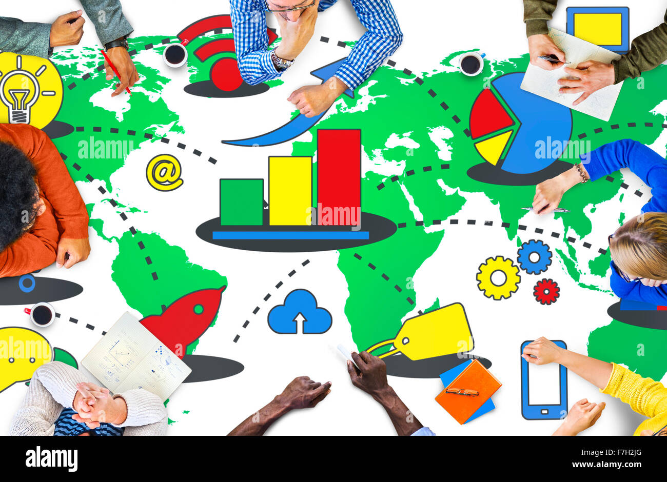 Marketing Global Business Growth Commercial Media Concept Stock Photo ...