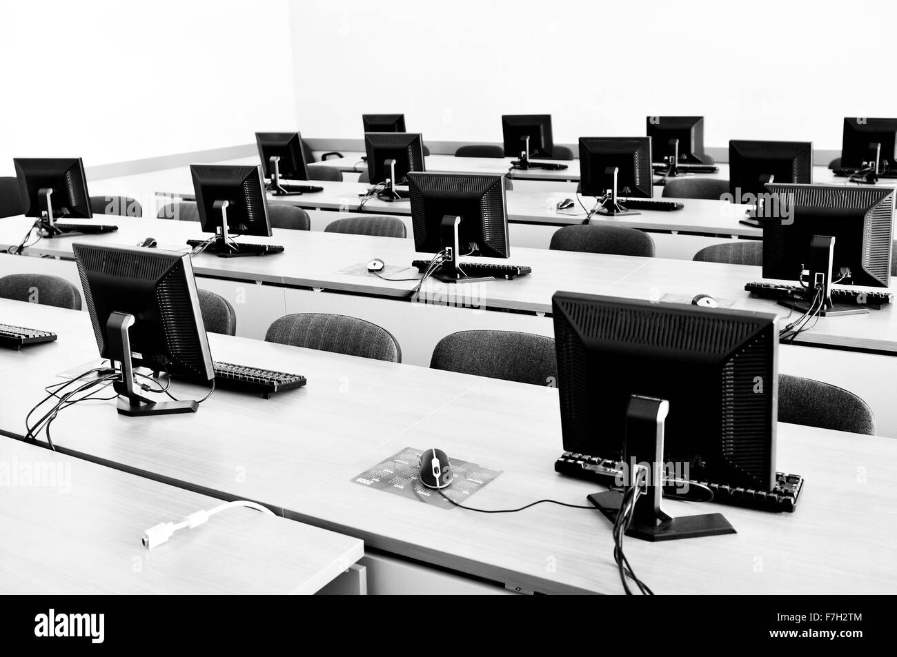 brand new computer with tft monitor in modern classroom at school Stock ...