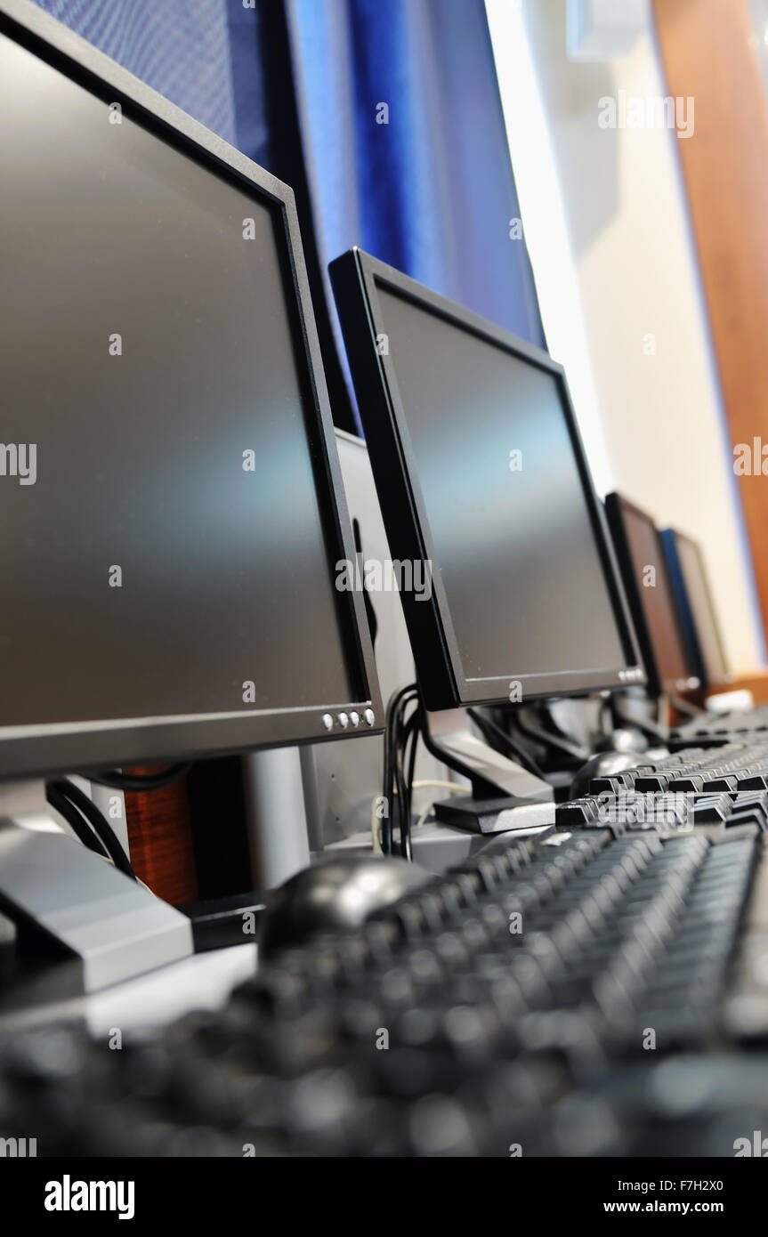 brand new computer with tft monitor in modern classroom at school Stock ...
