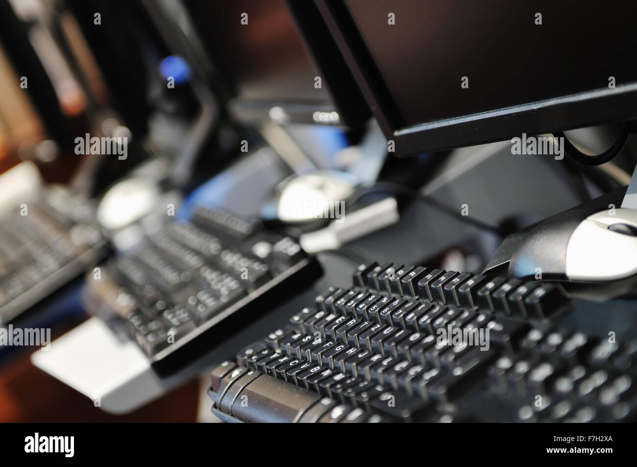 brand new computer with tft monitor in modern classroom at school Stock ...