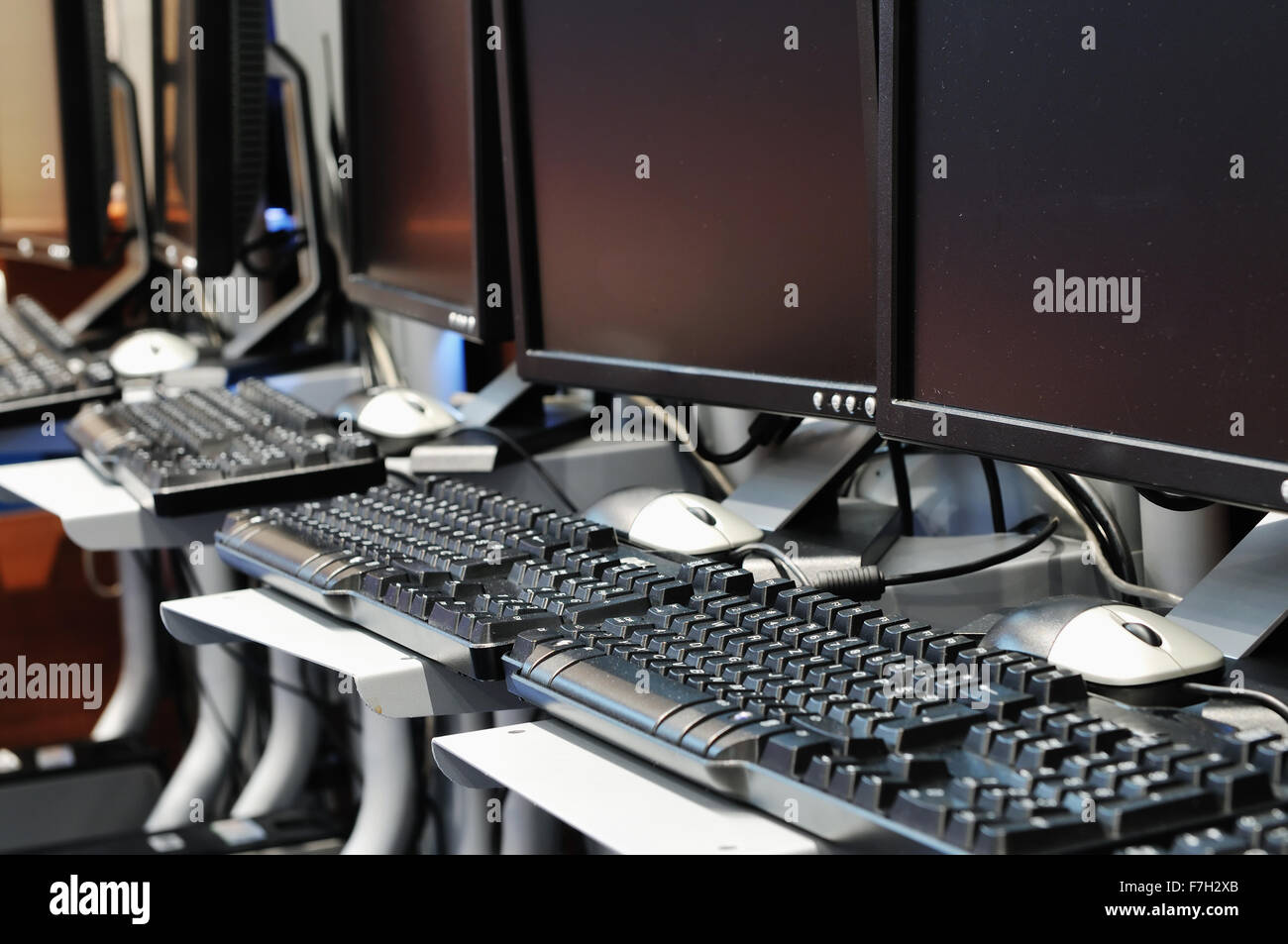brand new computer with tft monitor in modern classroom at school Stock ...