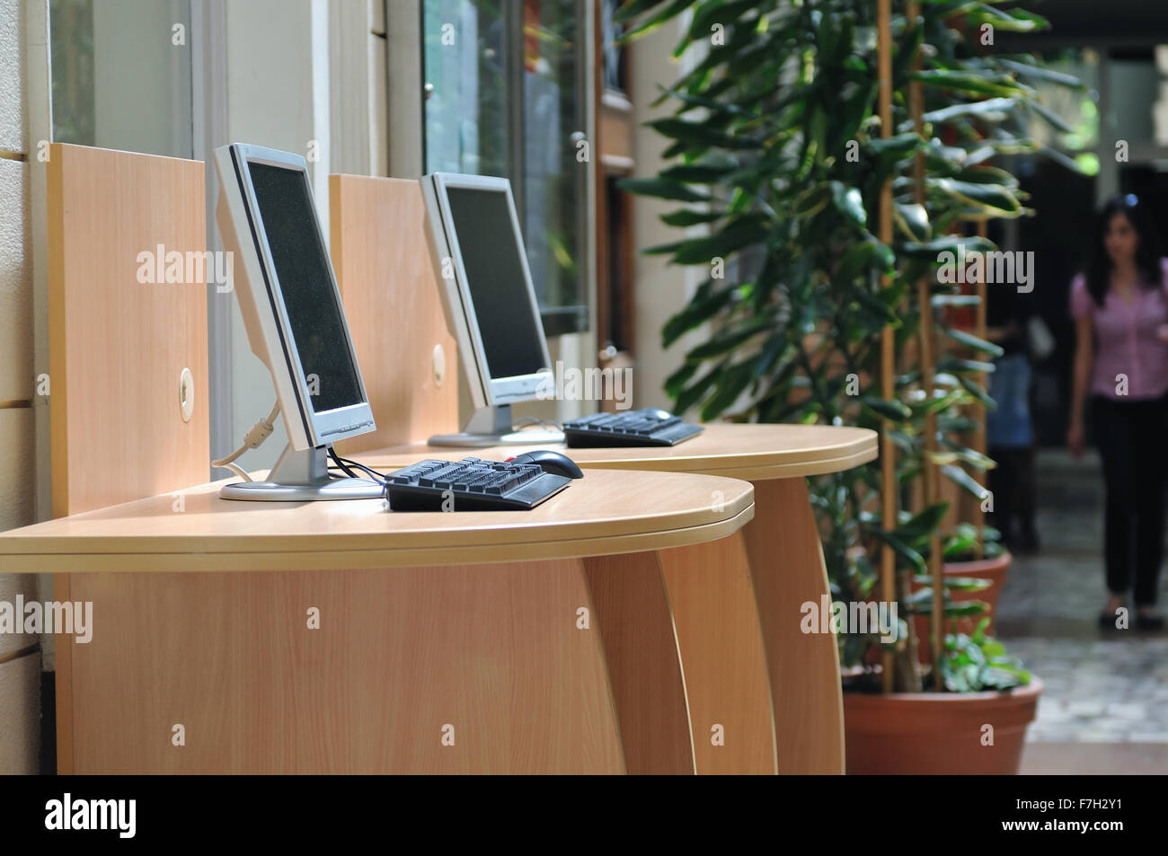 brand new computer with tft monitor in modern classroom at school Stock ...