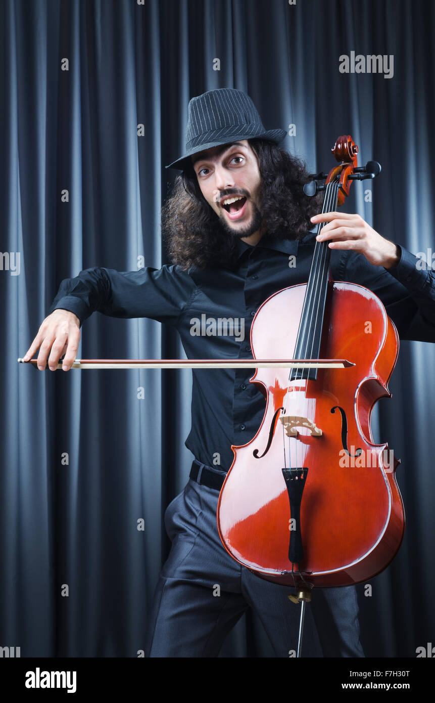 Man playing the cello Stock Photo - Alamy