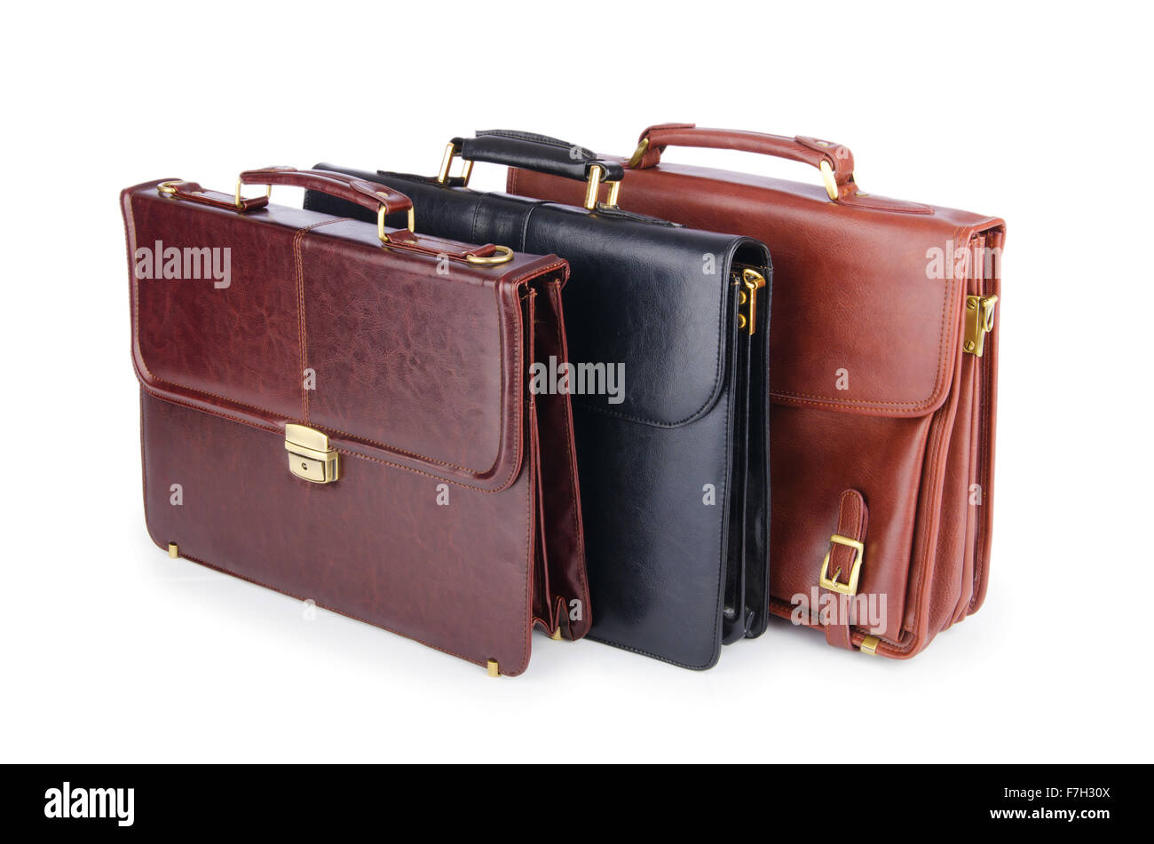 Briefcases isolated on the white Stock Photo - Alamy