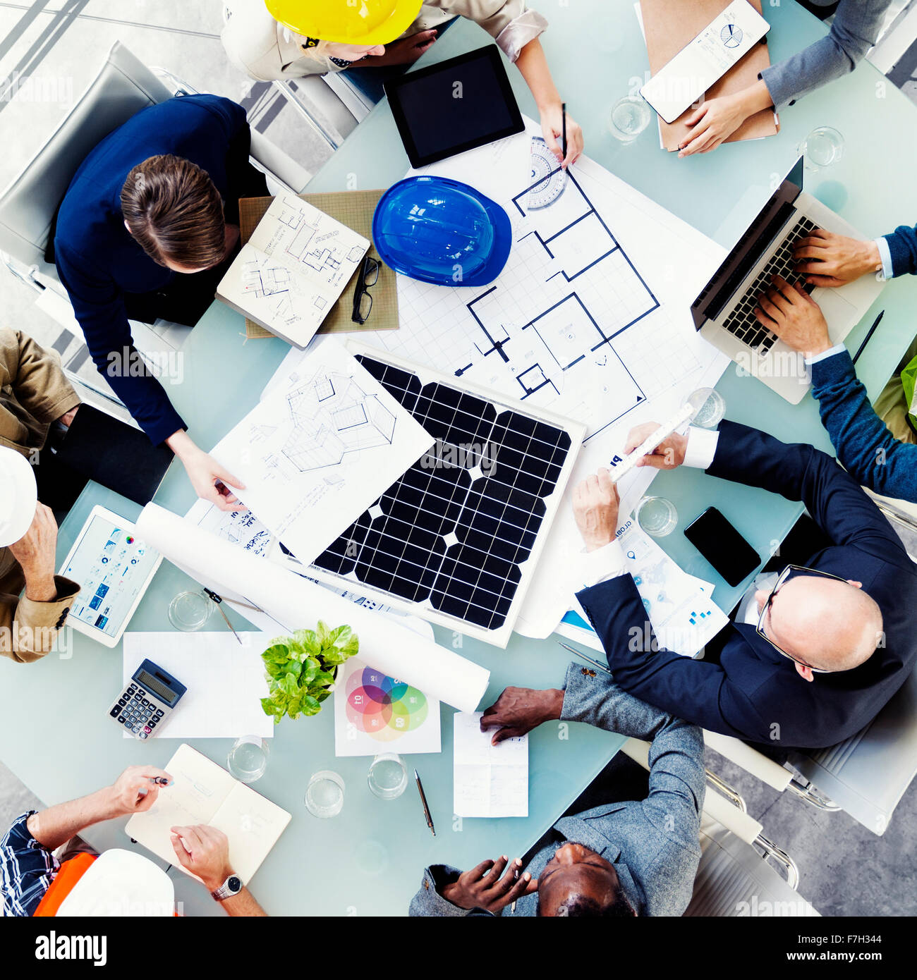 Architect Engineer Meeting People Brainstorming Concept Stock Photo - Alamy